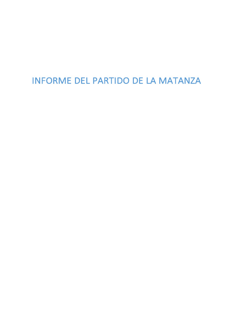 Informe Partido de La Matanza | PDF | Economias | Argentina