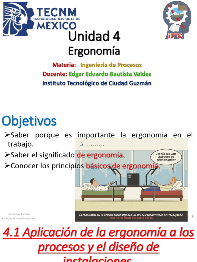 Unidad 4 - Tema 4.1 Aplicación de La Ergonomía A Los Procesos y El ...