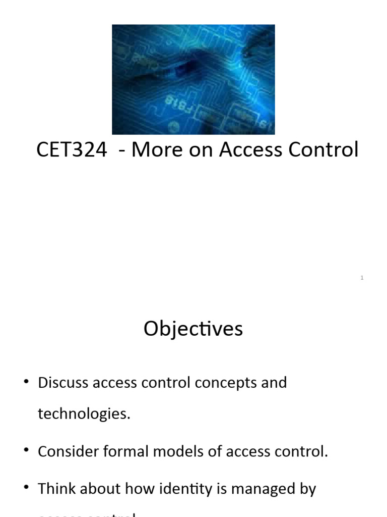 Lecture 7 Access Control | PDF | Computer Access Control | Access Control