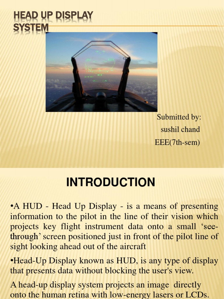 HUD System Components and Working | PDF | Light | Optics