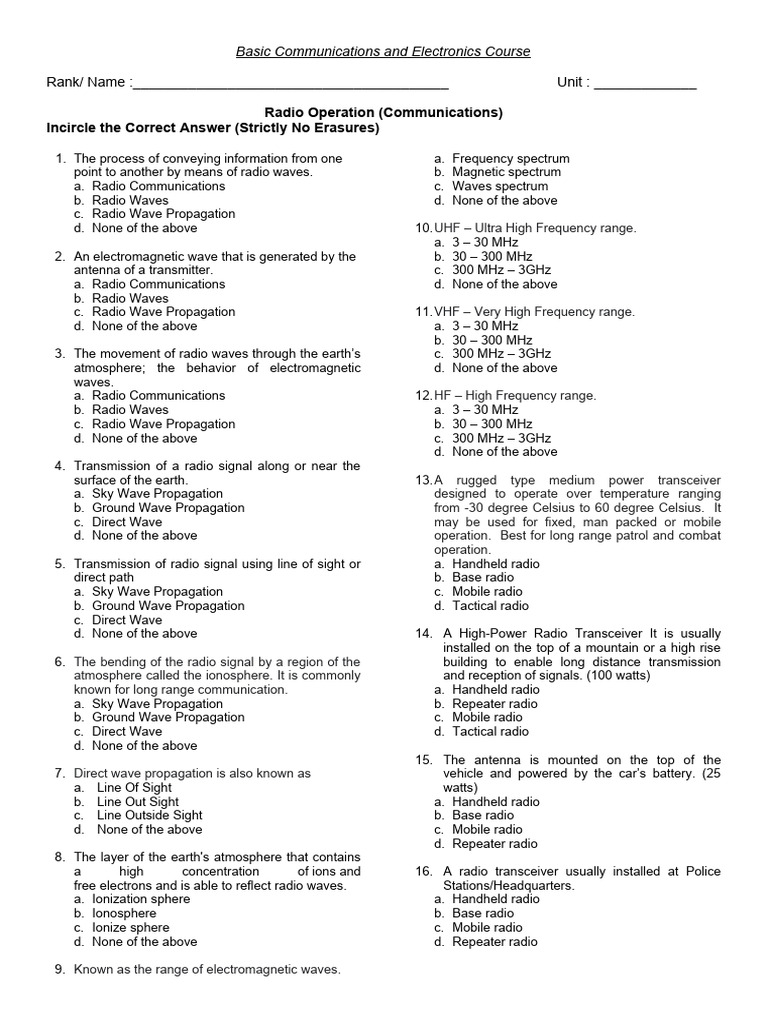 Radio-Operation-Exam | PDF | Radio Propagation | Radio