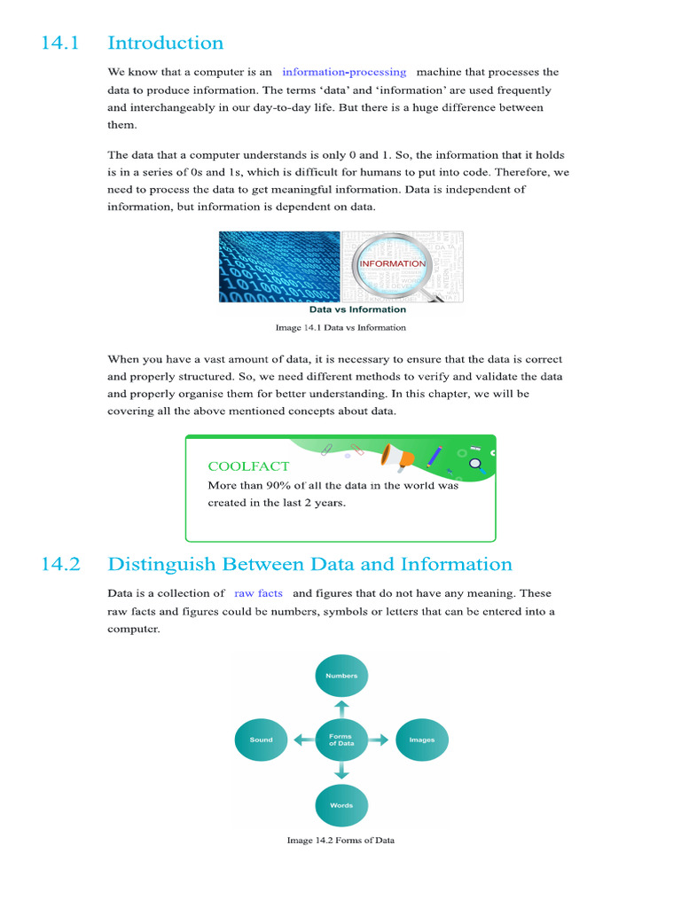 1 Information Processing, Data Vs Information | PDF