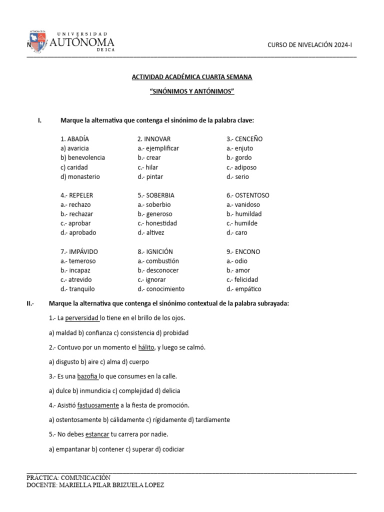 Actividad Académica Cuarta Semana | PDF