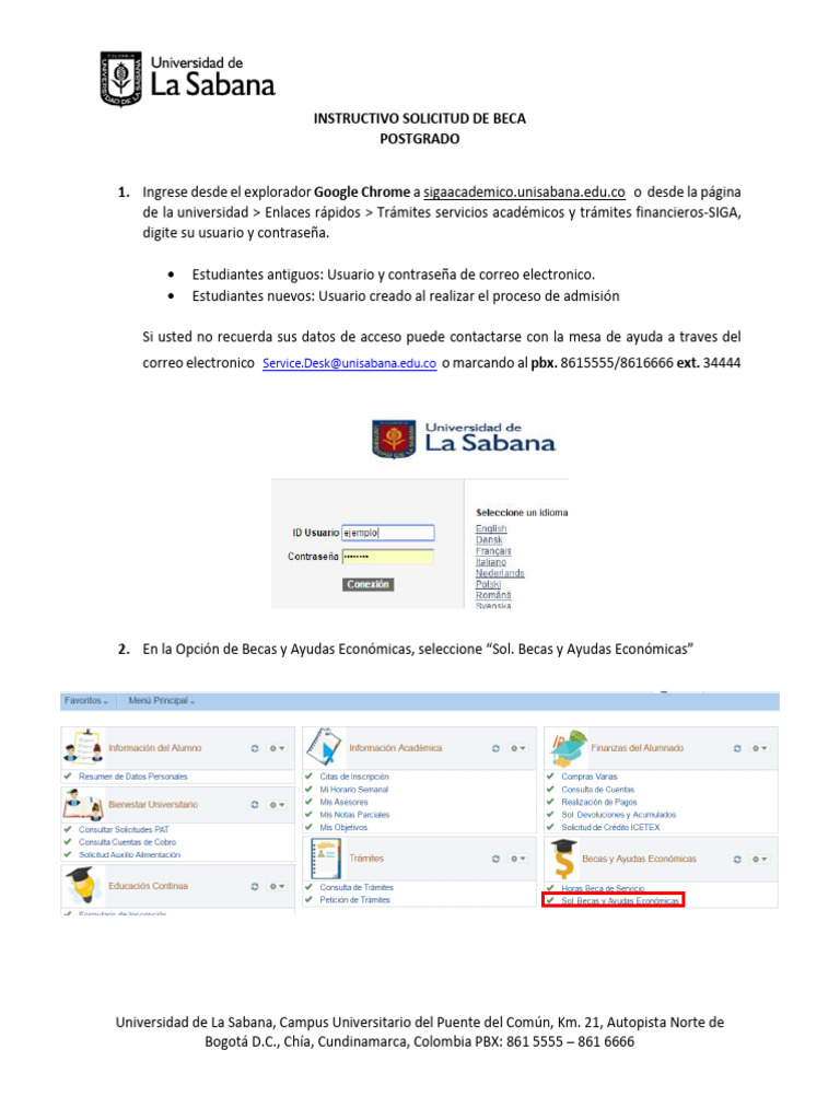 Instructivo Solicitud de Becas Postgrado (1) | PDF | Bogotá | Informática
