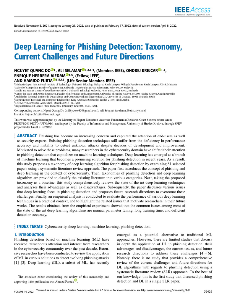 Deep Learning For Phishing Detection Taxonomy Curr | PDF | Phishing | Machine Learning