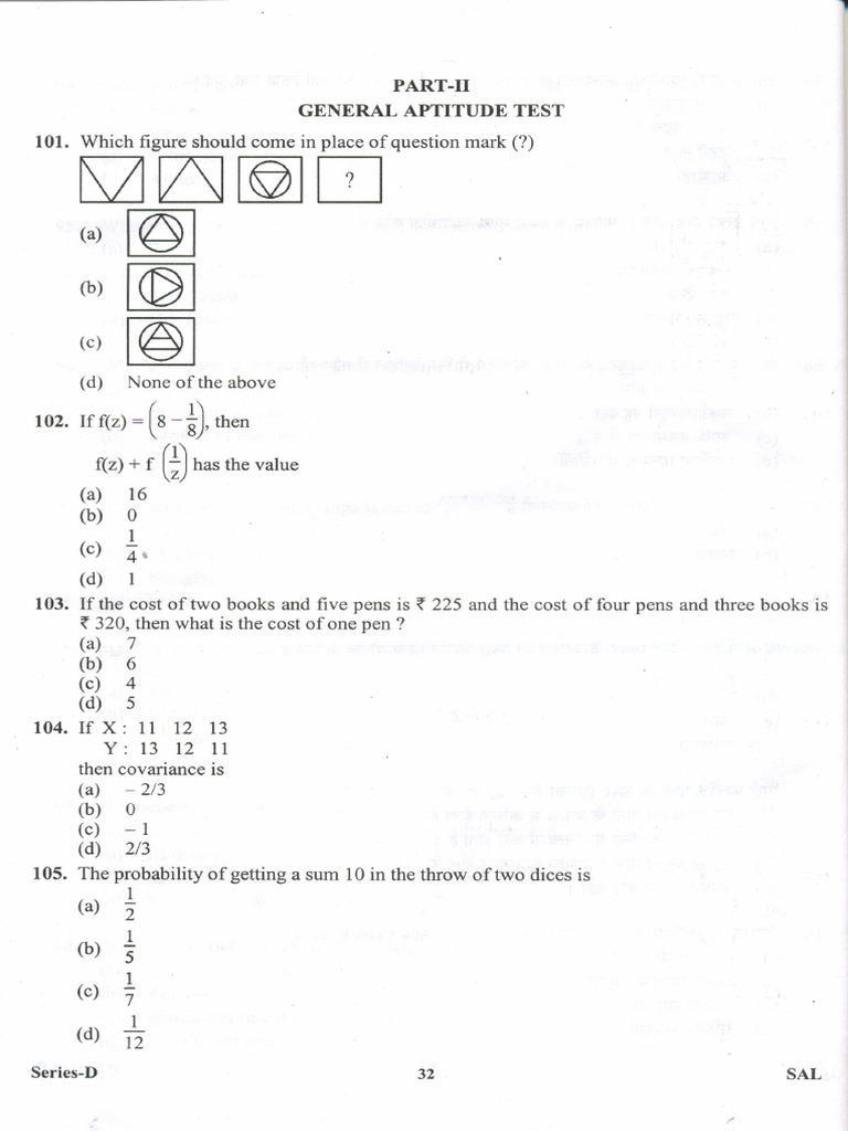 KIIT MBA Model Papers General Aptitude 1 4 | PDF