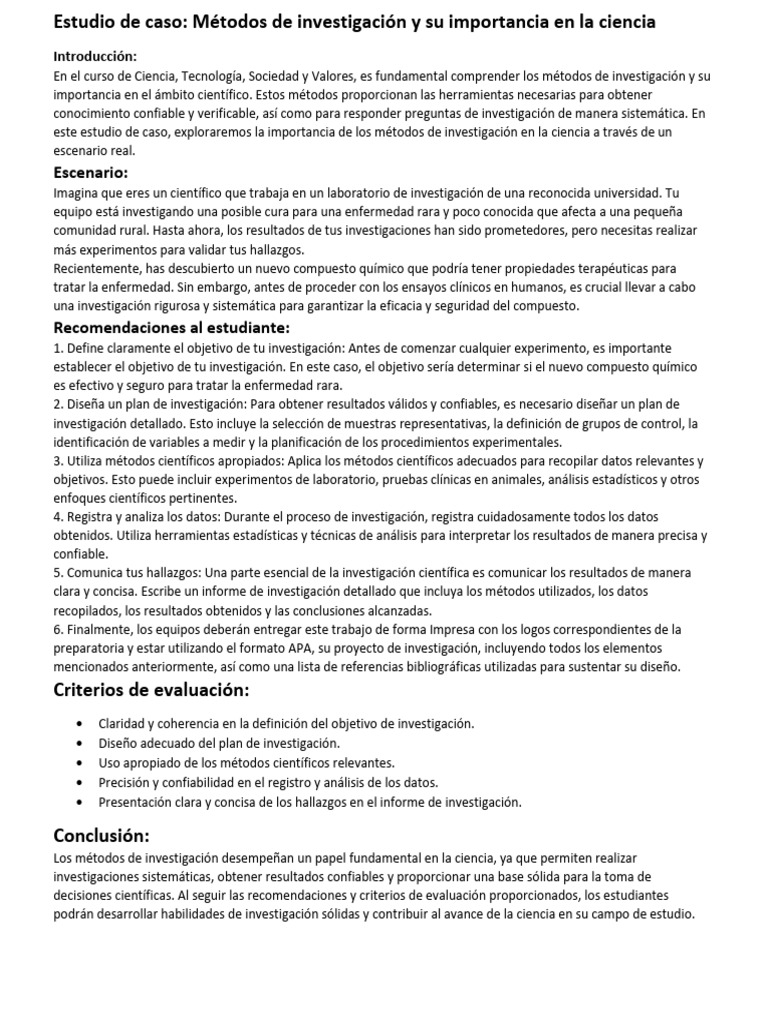 Importancia de Métodos de Investigación Científica | PDF | Experimentar | Ensayo clínico