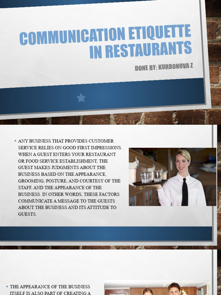 Restaurant Staff Etiquette Guide | PDF | Nonverbal Communication | Communication