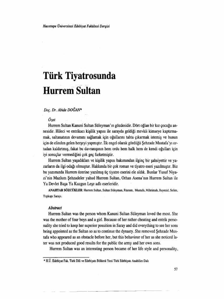 T RK Tiyatrosunda H Rrem Sultan (#506629) - 616356 | PDF