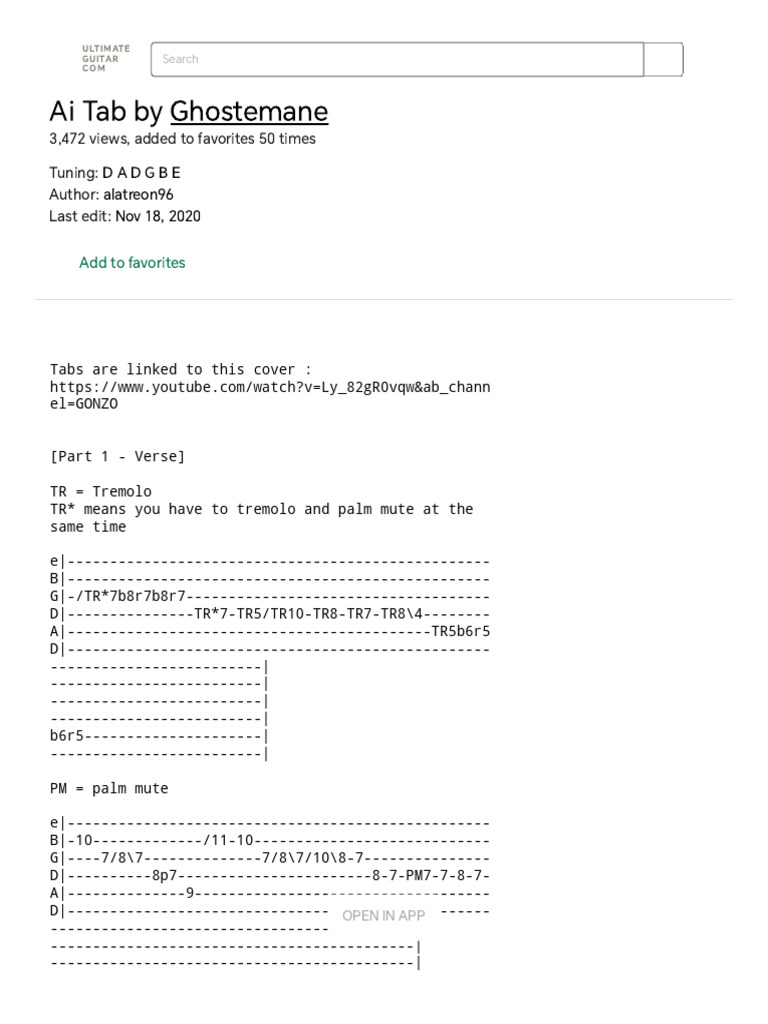 AI TAB by Ghostemane @ | PDF