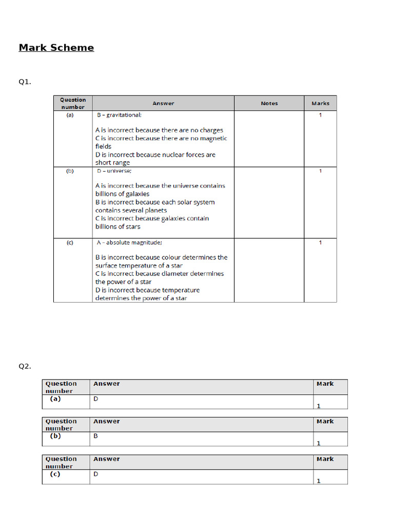 Exam Mark Scheme Guide | PDF