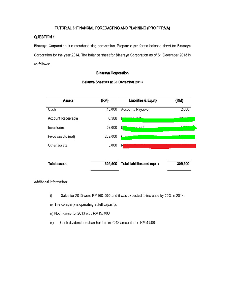 TUTORIAL 6 | PDF | Balance Sheet | Equity (Finance)