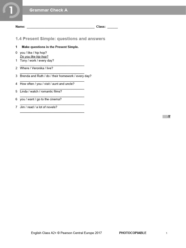 ECA2+ - Tests - Grammar Check 1.4A | PDF