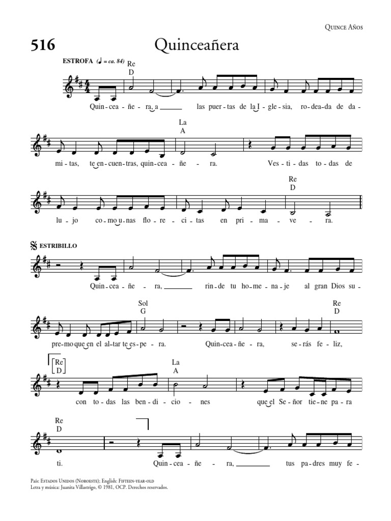 Sheet Quinceañera | PDF | Musicología | Tecnicas musicales