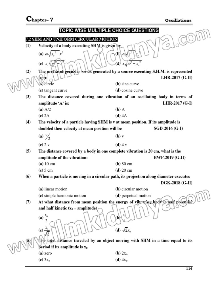 11th Class Notes 2024 Physics CH 7 | PDF | Resonance | Oscillation