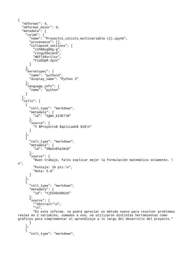 Proyecto1 Calculo Multivariable (1) .Ipynb | PDF | Programación de computadoras | Recuperación ...