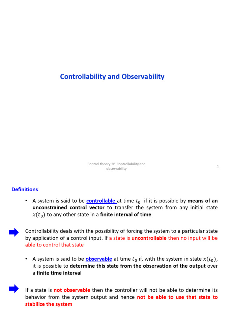 Lecture 2 | PDF | Matrix (Mathematics) | Control Theory