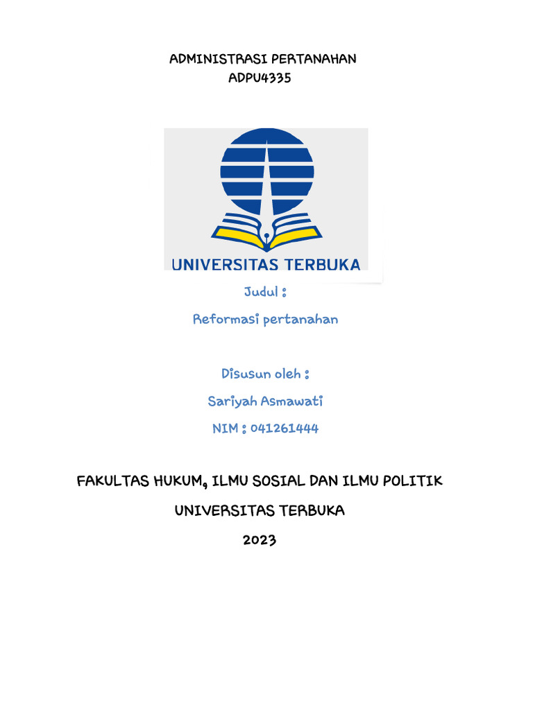 Tugas 3 Administrasi Pertanahan | PDF | Politik