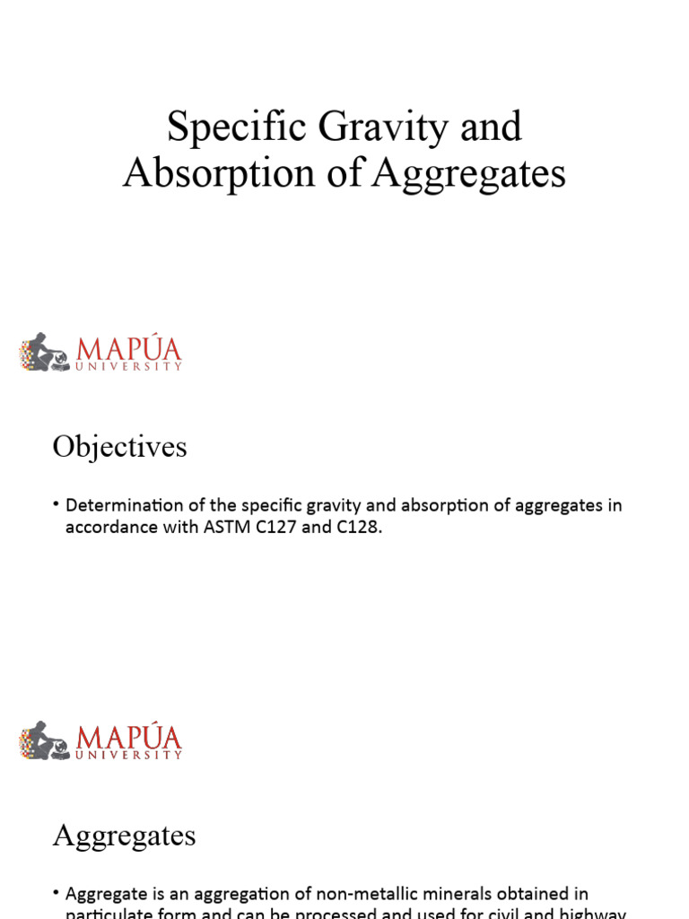 4 Specific Gravity and Absorption of Aggregates | PDF