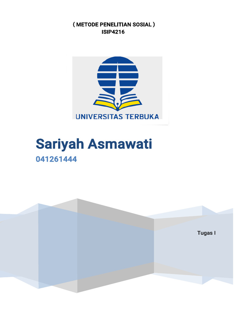 Tugas 1 Metode Penelitian Sosial | PDF | Karier & Perkembangan