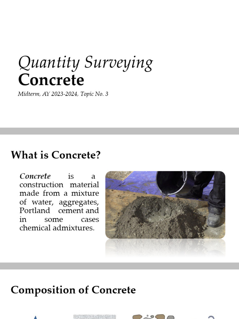 Midterm, Topic 2, Concrete | PDF | Concrete | Cement
