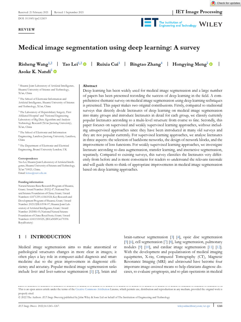IET Image Processing - 2022 - Wang - Medical Image Segmentation Using ...