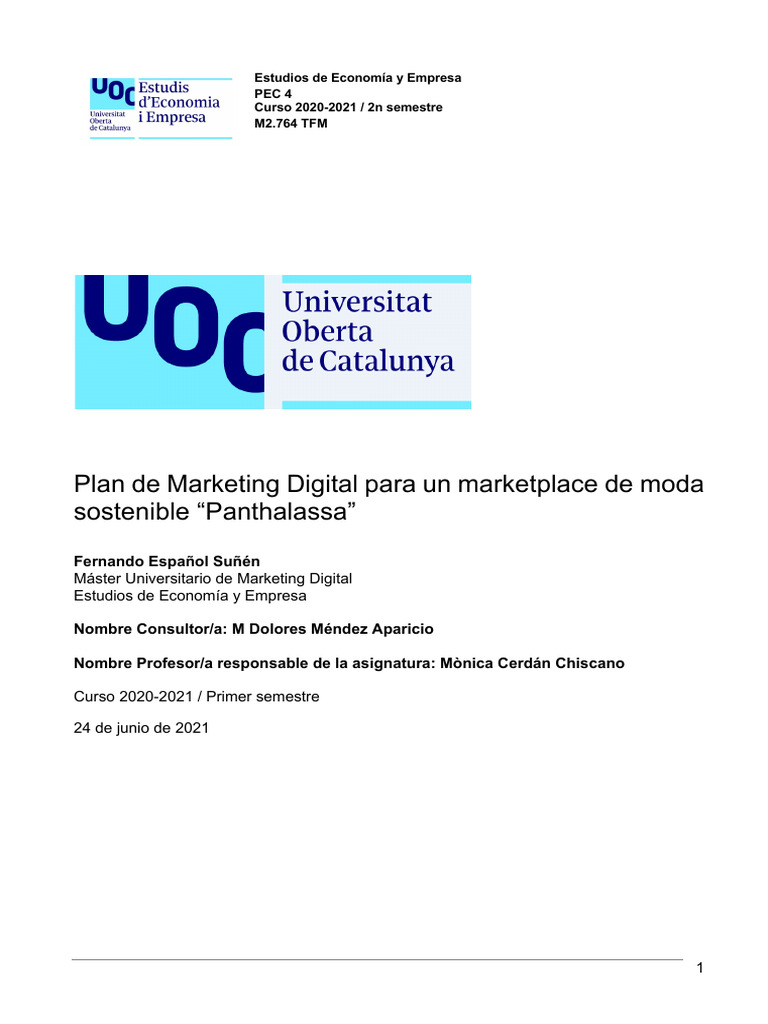 Plan Digital para Moda Sostenible | PDF | Sustentabilidad | Los consumidores