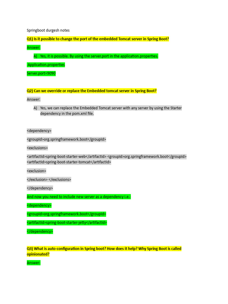 Spring Boot Configuration and Annotations Guide | PDF | Software ...