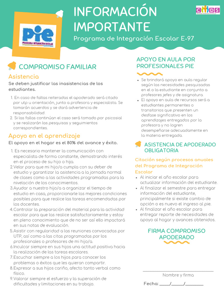 Compromiso Apoderado Participación | PDF | Maestros | Salón de clases