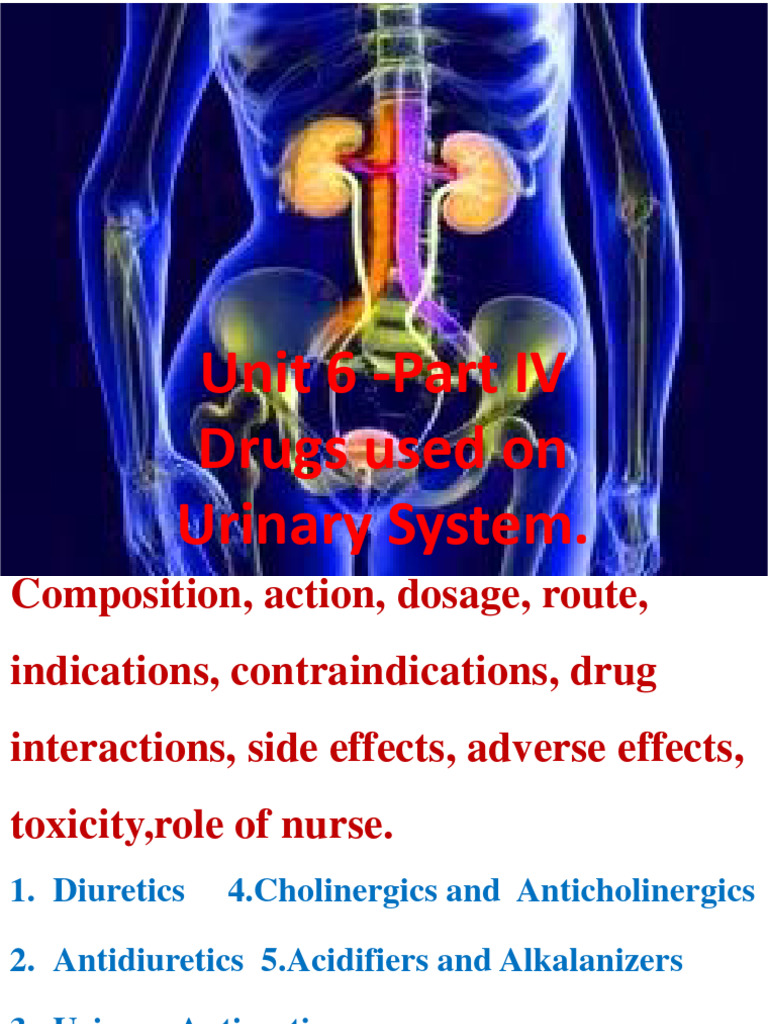 Unit VI Drugs used on urinary system | PDF | Medical Specialties ...