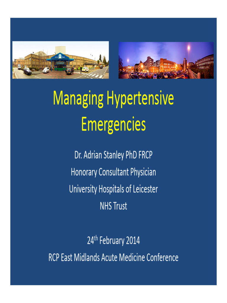 Hypertensive Emergencies | PDF | Hypertension | Medicine