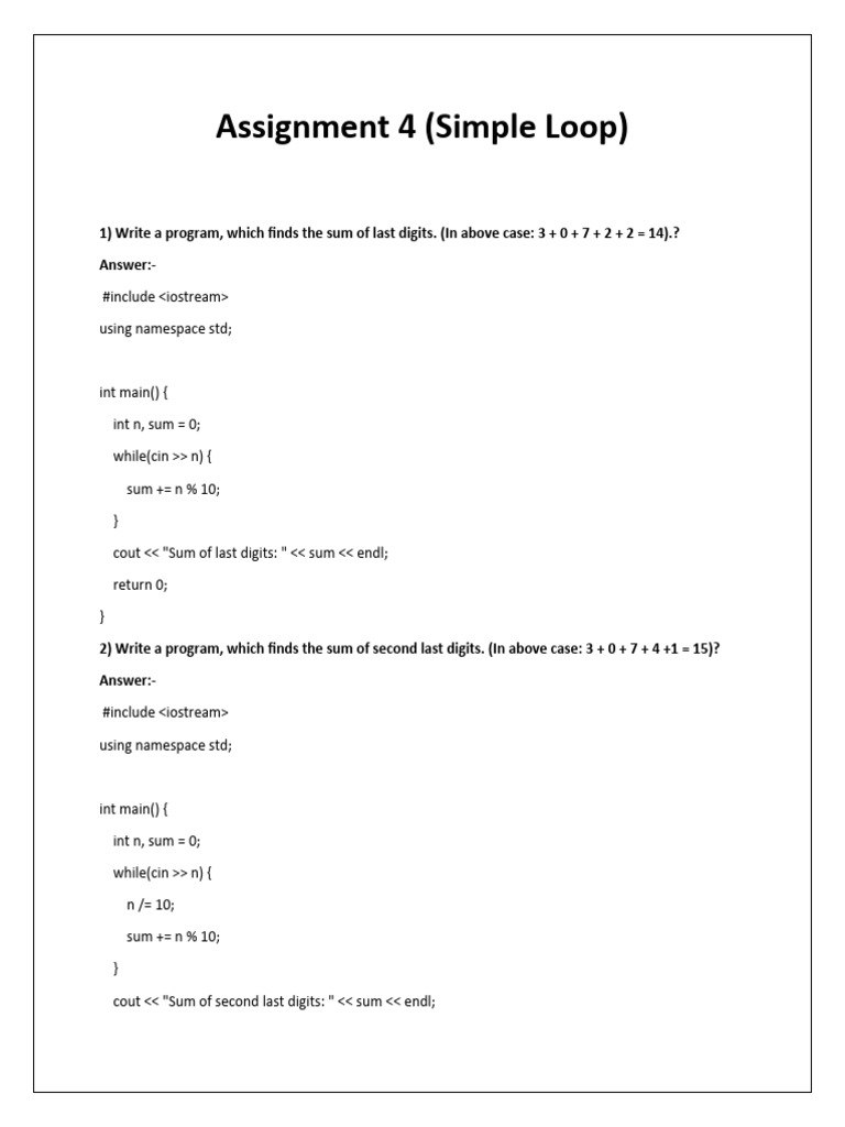 Assignment 4 | PDF | Namespace | Computer Programming Assignment 4 | PDF | Namespace | Computer Programming