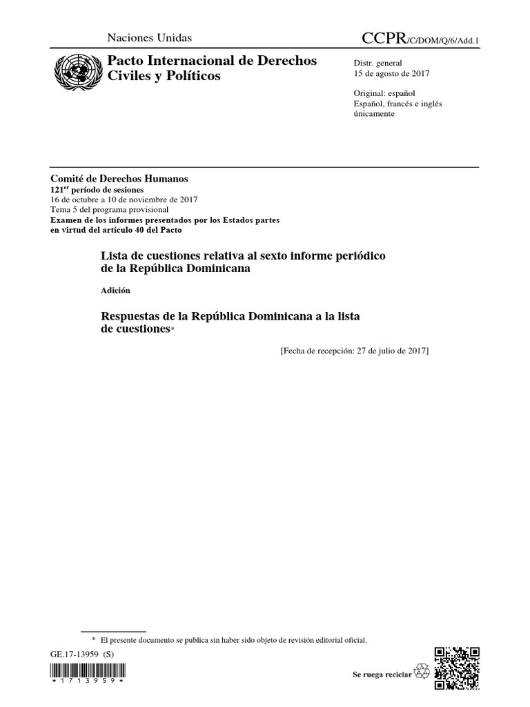 Pacto Internacional de Derechos Civiles y Políticos: Naciones Unidas ...