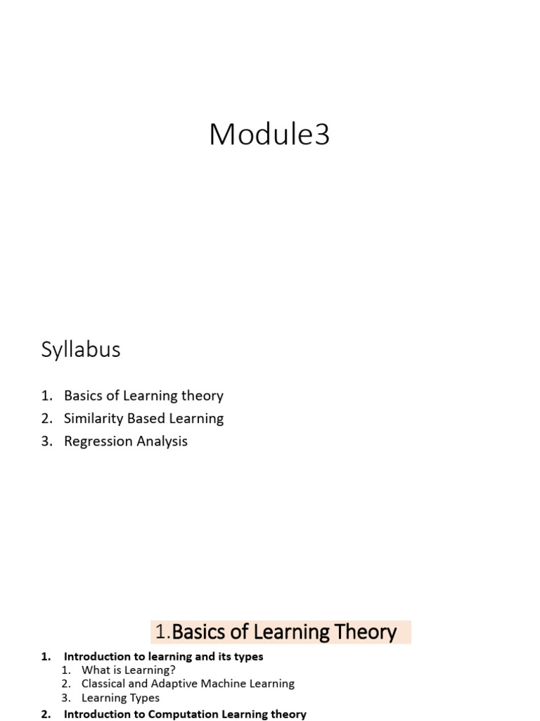Module 3 | PDF | Statistical Classification | Scientific Method