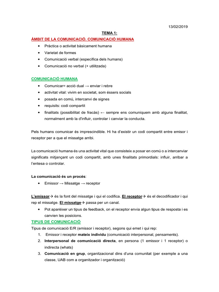 Apunts Estructura de La Comunicació | PDF