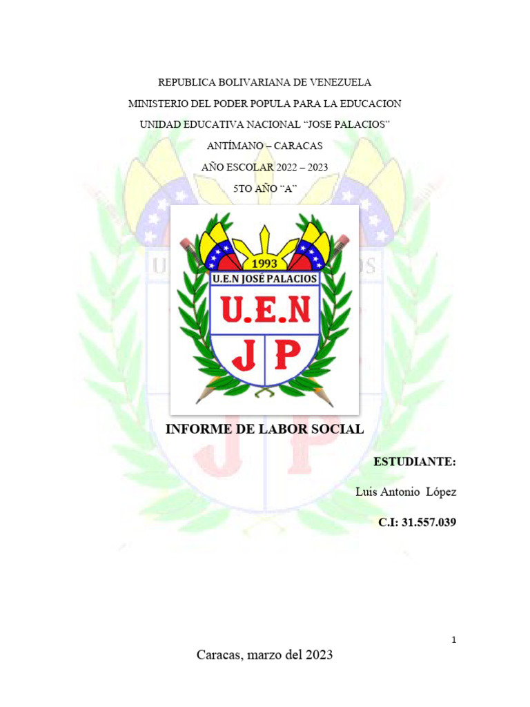 Informe Labor Social | PDF | Trabajo Social | Educación Secundaria