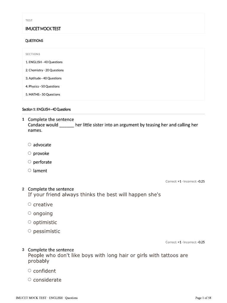 Mock Test | PDF