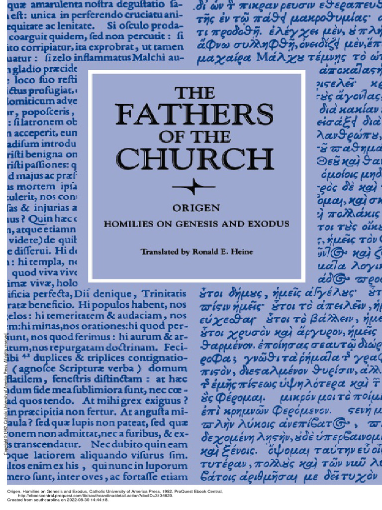 Origen - Homilies On Genesis and Exodus | PDF | Origen