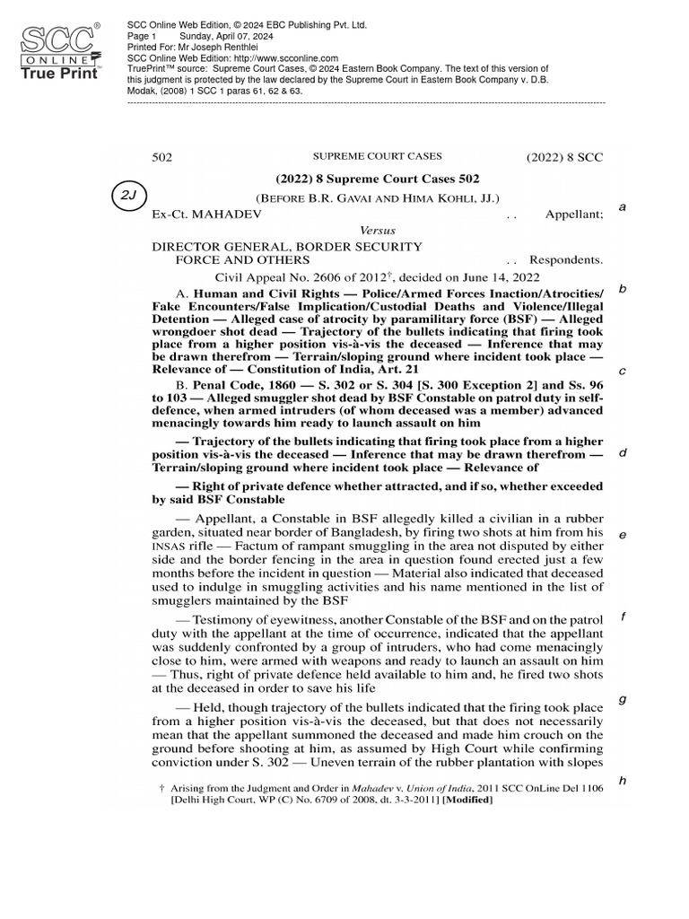 Private Defence - RULING | PDF | Justice | Crime & Violence