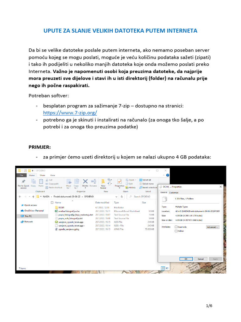 Upute Za Slanje Velikih Datoteka Putem Interneta | PDF