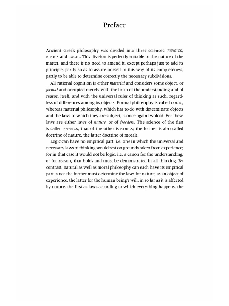 Kant Groundwork Preface | PDF