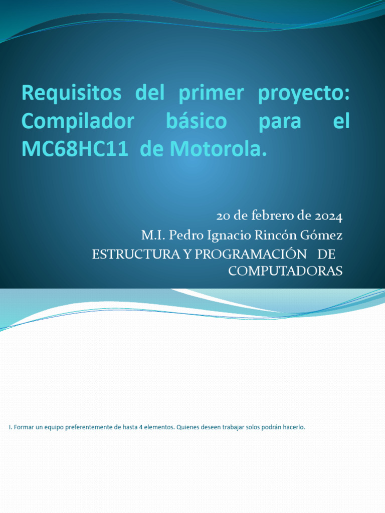 REQUISITOS DEL PRIMER PROYECTO- EYPDC (1) | PDF | Compilador ...