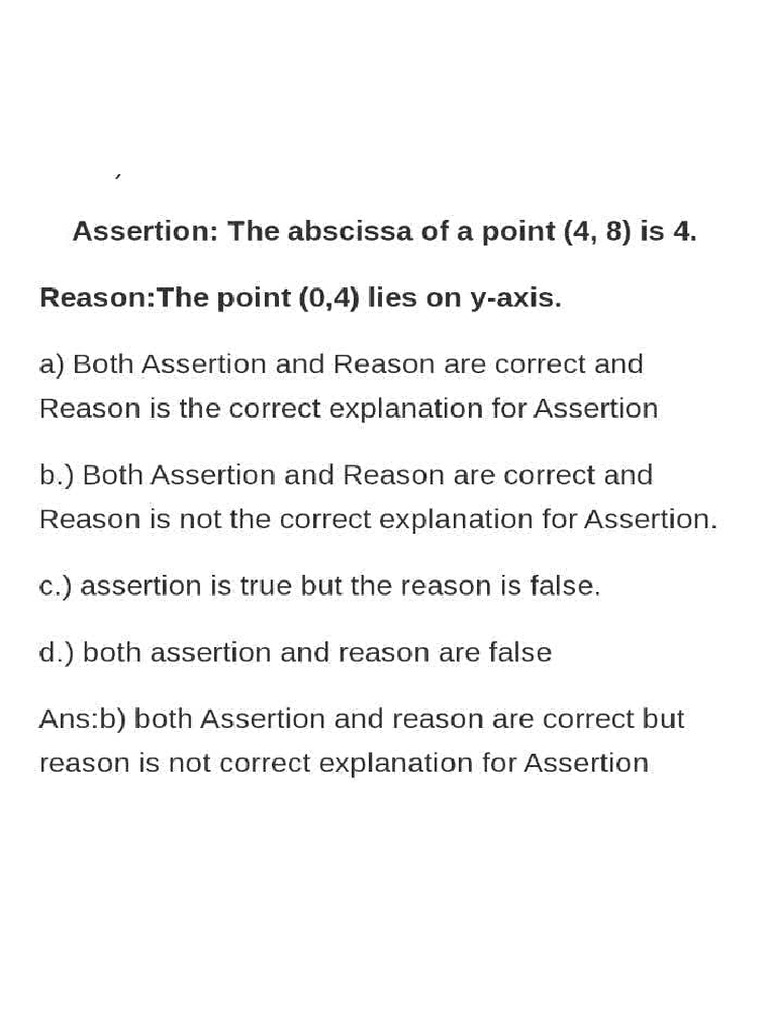 Assertion Reasoning | PDF