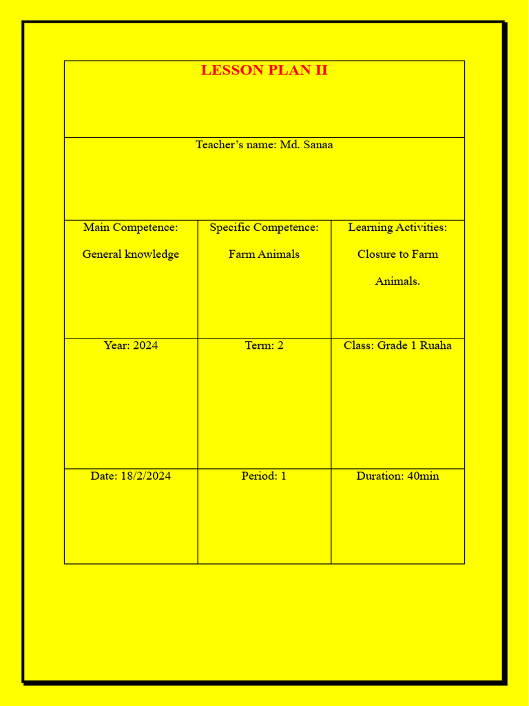 Lesson Plan II | PDF | Human Communication | Cognitive Science