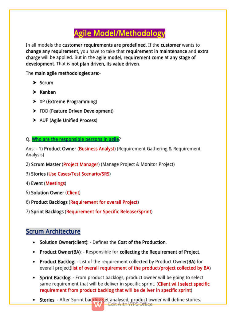 Agile Model, Manual & ETL Questions | PDF | Software Testing | Scrum ...