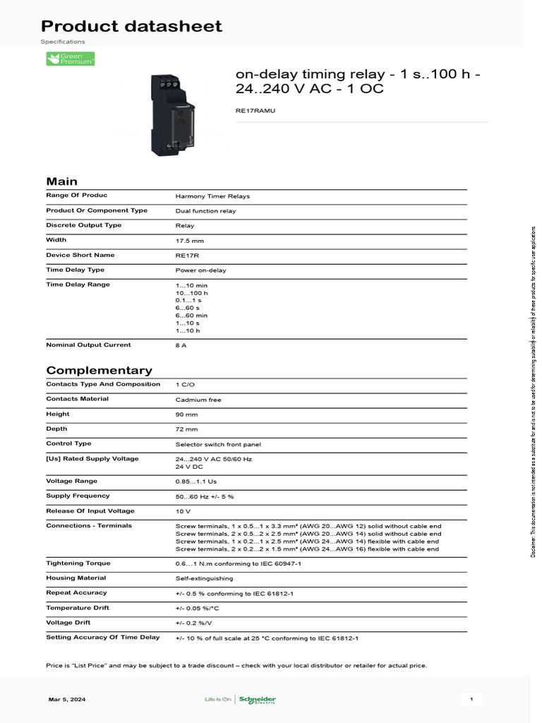 Schneider Electric - Harmony-Timer-Relays - RE17RAMU | PDF ...