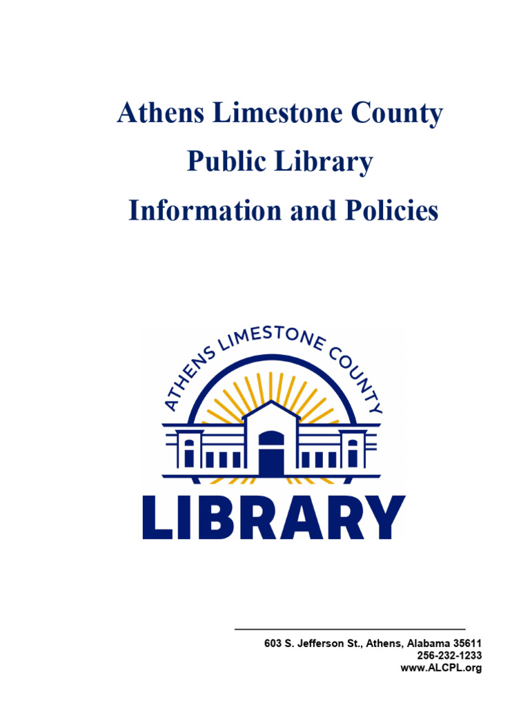 Athens-Limestone Public Library Policy | PDF | Libraries