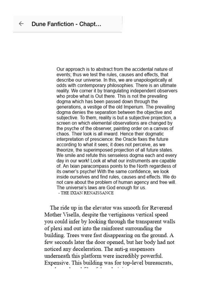 Dune Fanfiction - Chapter 1 | PDF | Young Adult