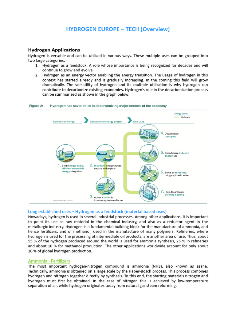 Tech Overview Hydrogen Applications | PDF | Fuel Cell | Titanium