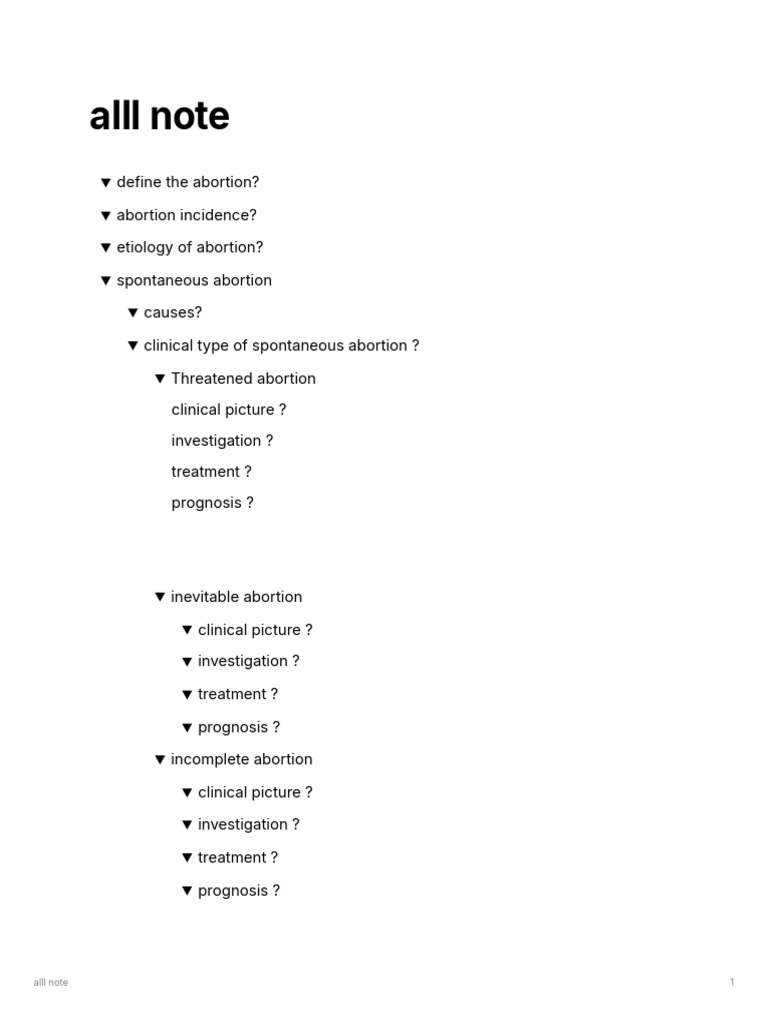 All Note | PDF | Miscarriage | Cervical Cancer